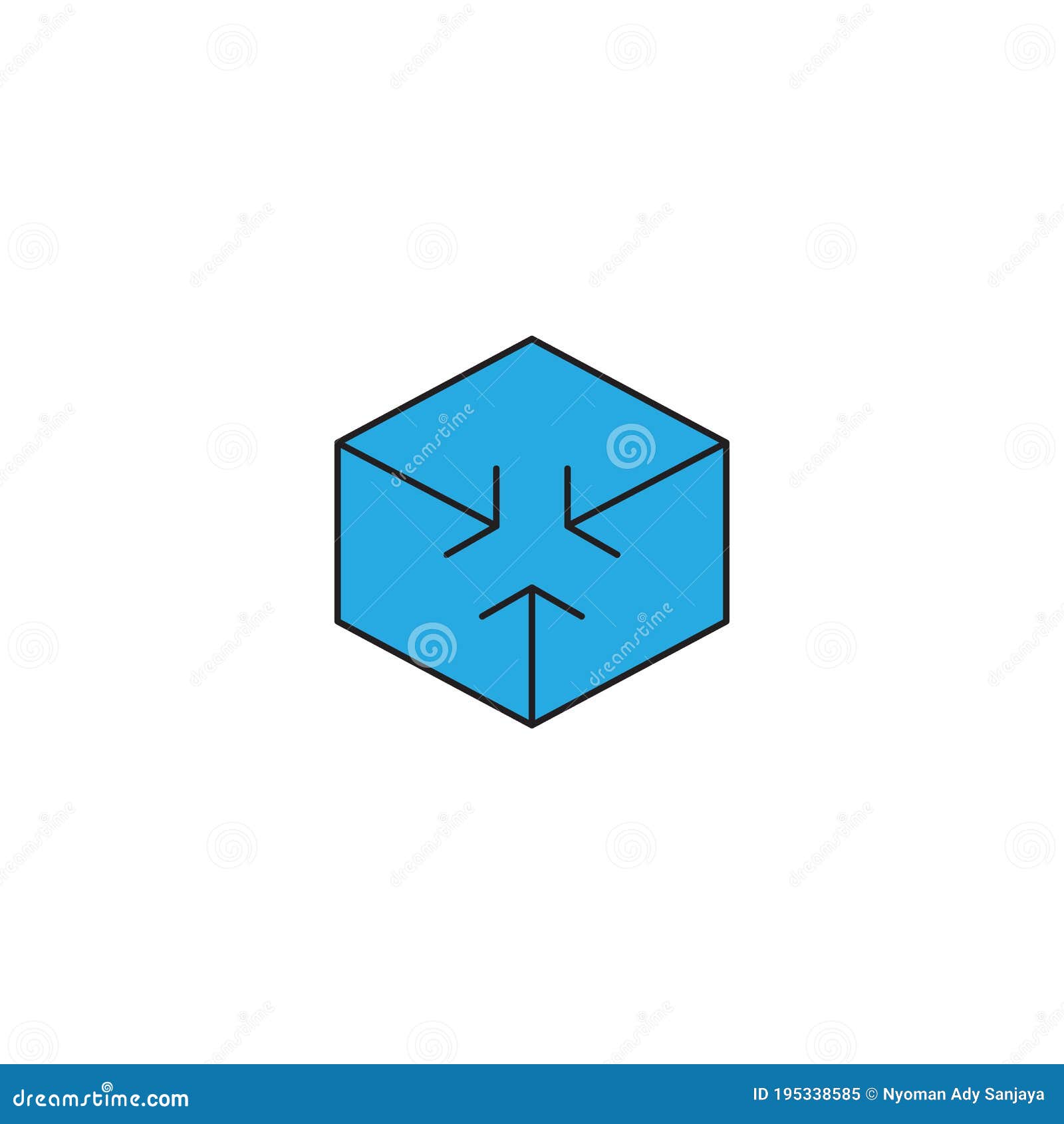 Cube with Arrows Vector Icon Symbol Isolated on White Background Stock ...