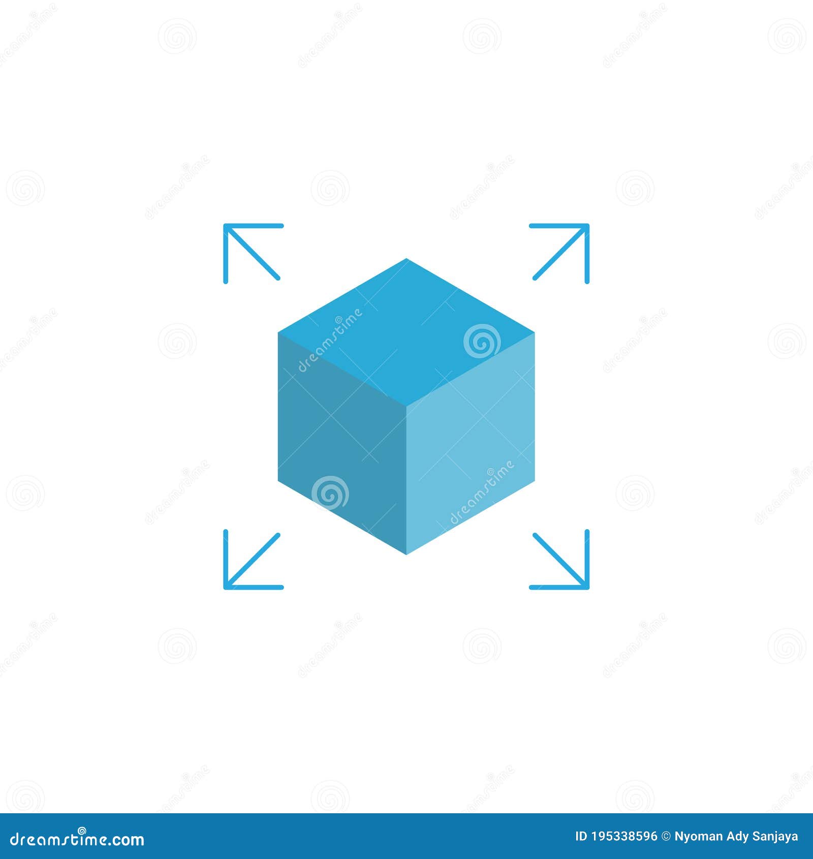 Cube with Arrows Vector Icon Symbol Isolated on White Background Stock ...