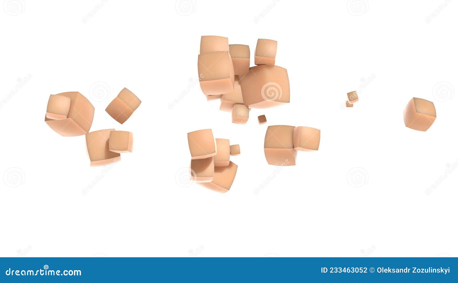 Cube Assembled Of Blocks Cartoon Vector | CartoonDealer.com #82588655