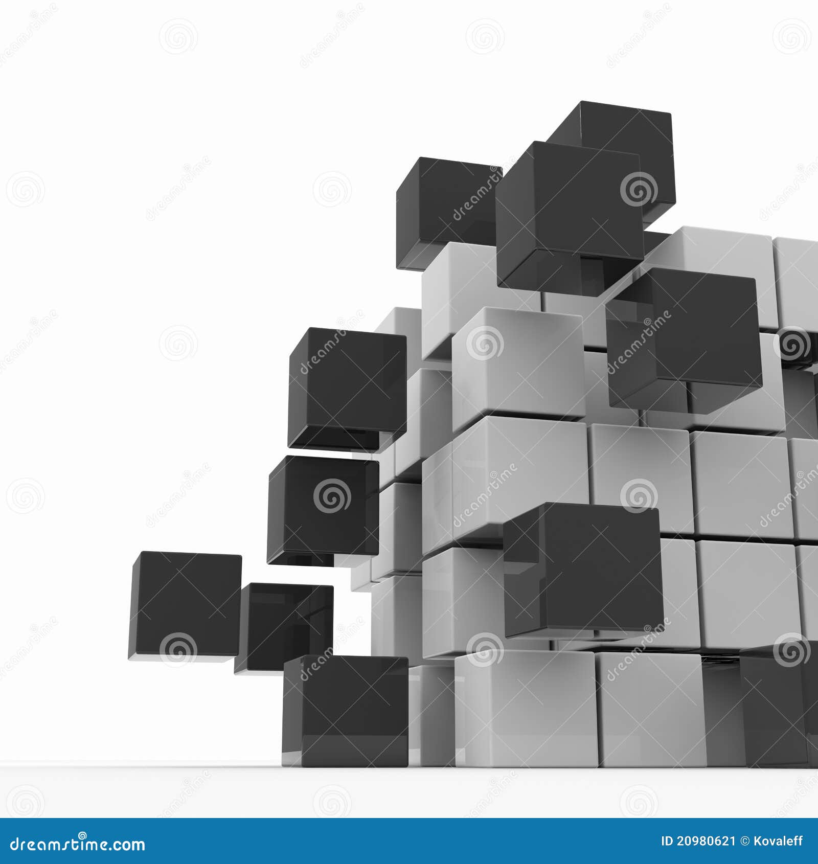 Cube Assembling from Blocks Stock Illustration - Illustration of ...