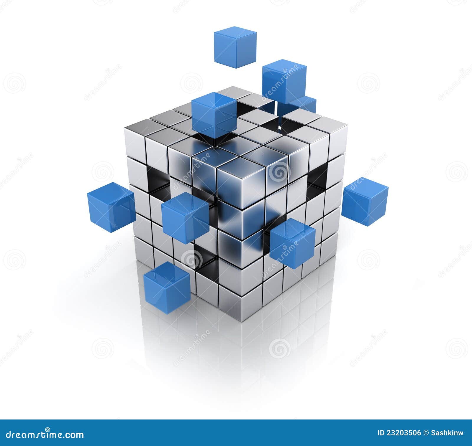 Cube Assembling From Blocks Stock Illustration Illustration Of Fall