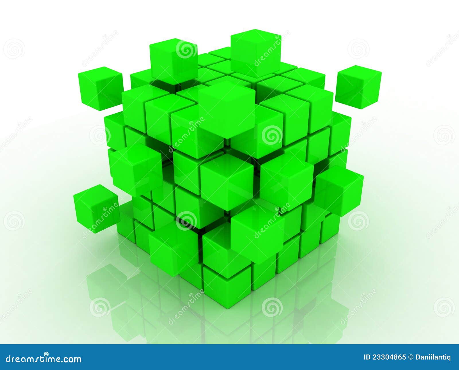 Cube Assembling from Blocks Stock Illustration - Illustration of ...