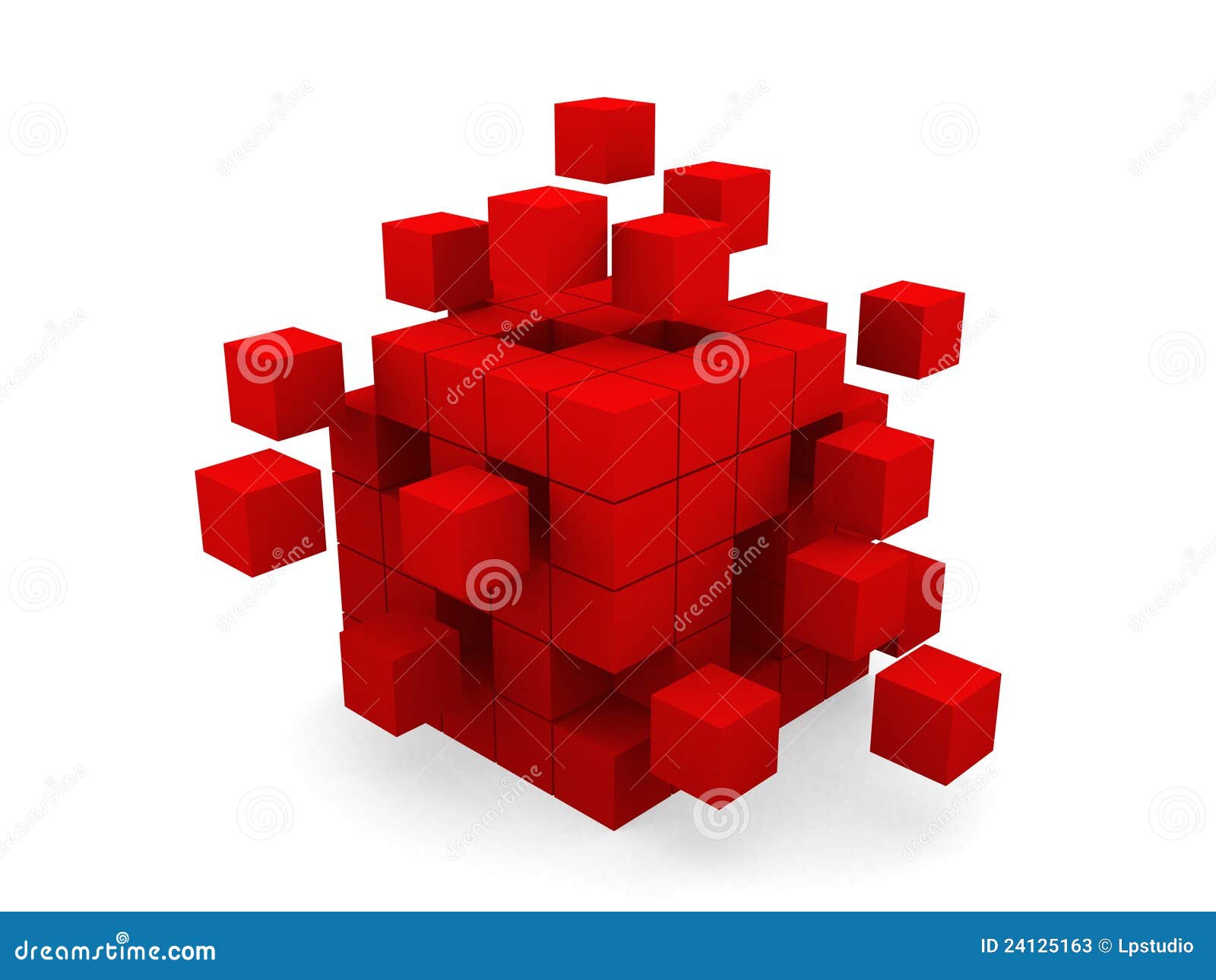 Cube Assembling From Blocks Royalty-Free Illustration | CartoonDealer ...