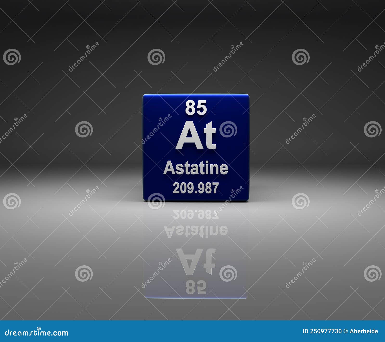 Astatine, 3D Rendering Of Symbols Of The Elements Of The Periodic Table ...