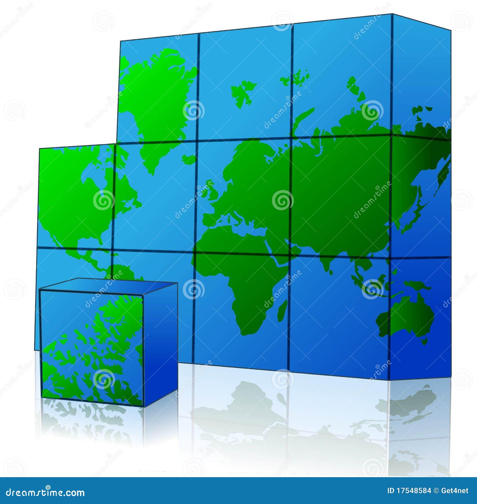 Cube Avec La Carte Du Monde Illustration de Vecteur - Illustration du ...