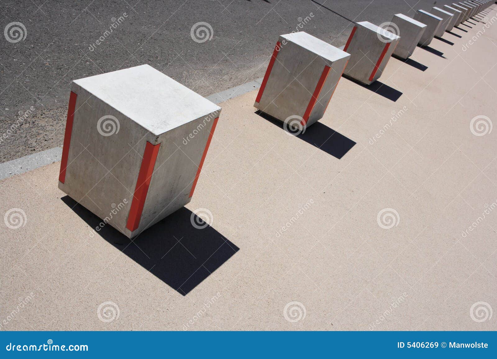 Cube barrier stock image. Image of barrier, road, vanishing - 5406269