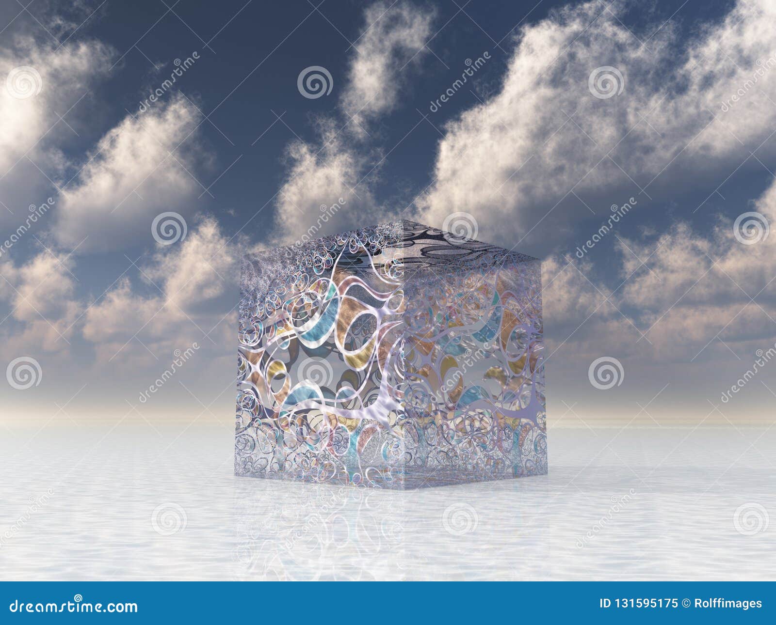 Cube with Beautiful Colorful Pattern Stock Illustration - Illustration ...
