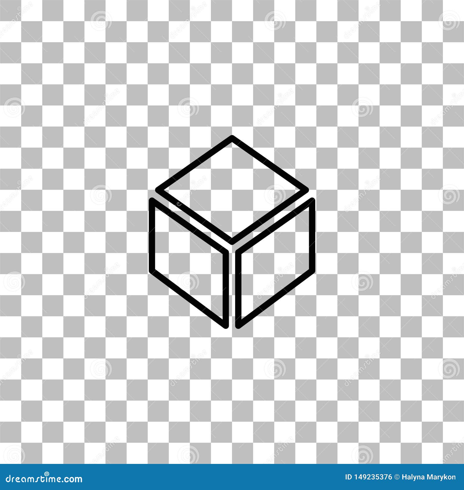 Cube icon flat stock vector. Illustration of editable - 149235376