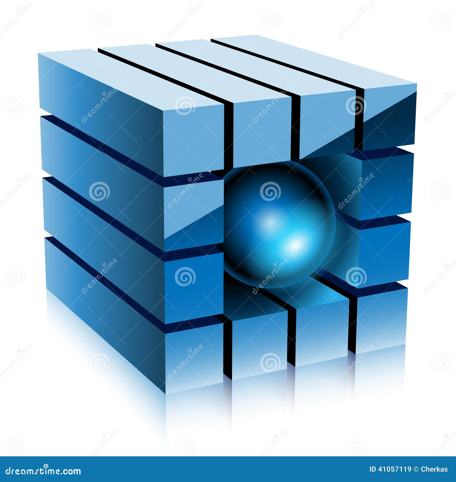 Cube bleu illustration de vecteur. Illustration du cube - 41057119