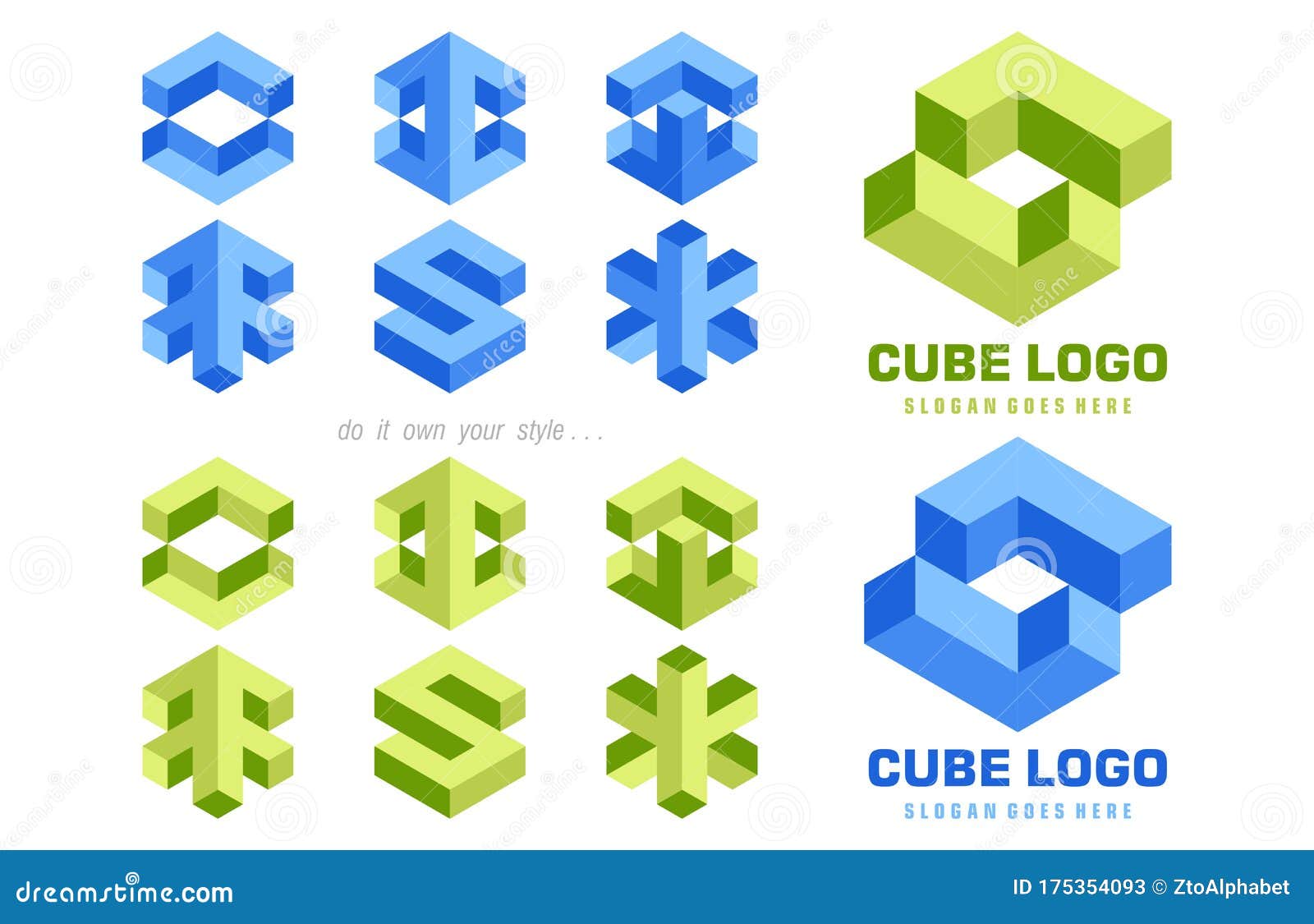 Cube Block for Logo stock vector. Illustration of cubic - 175354093