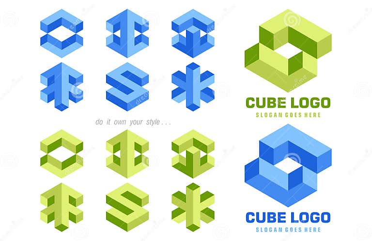 Cube Block for Logo stock vector. Illustration of cubic - 175354093