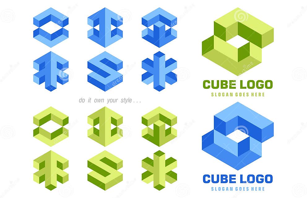Cube Block for Logo stock vector. Illustration of cubic - 175354093