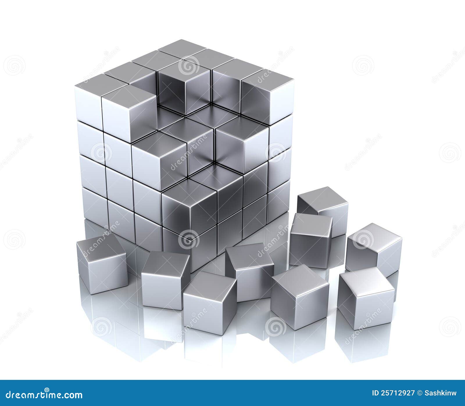 Cube and blocks stock illustration. Illustration of leadership - 25712927