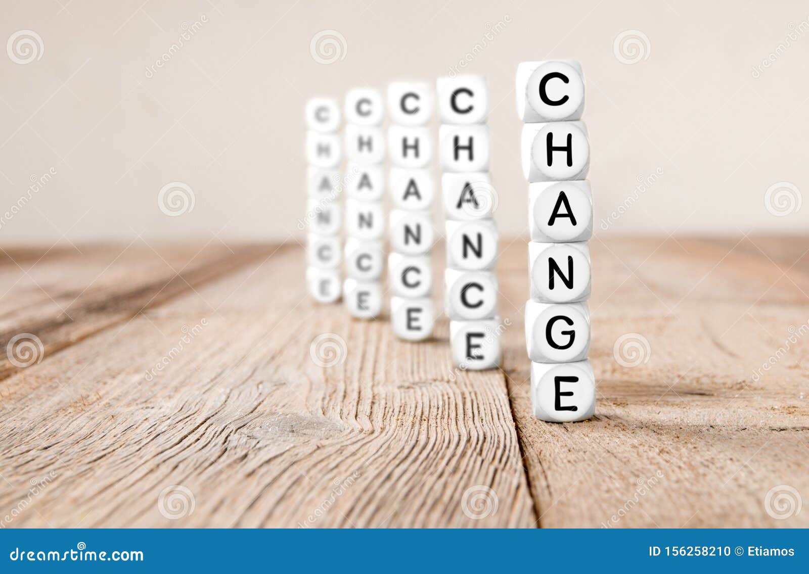 Cube Blocks with Chance and Change Concept Stock Photo - Image of cube ...