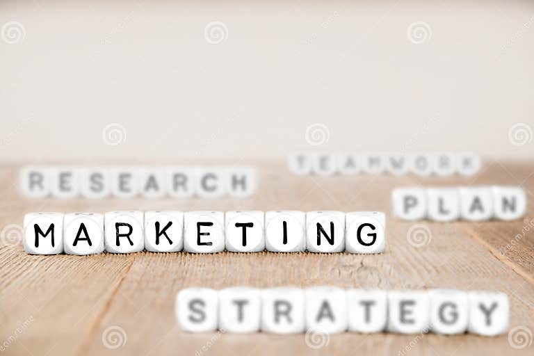 Cube Blocks with Marketing Concept Stock Photo - Image of market ...