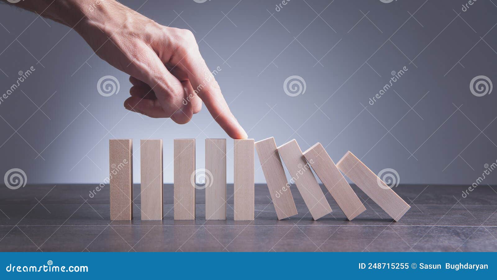 Cube Blocks Stop Falling Blocks on Table Stock Image - Image of ...