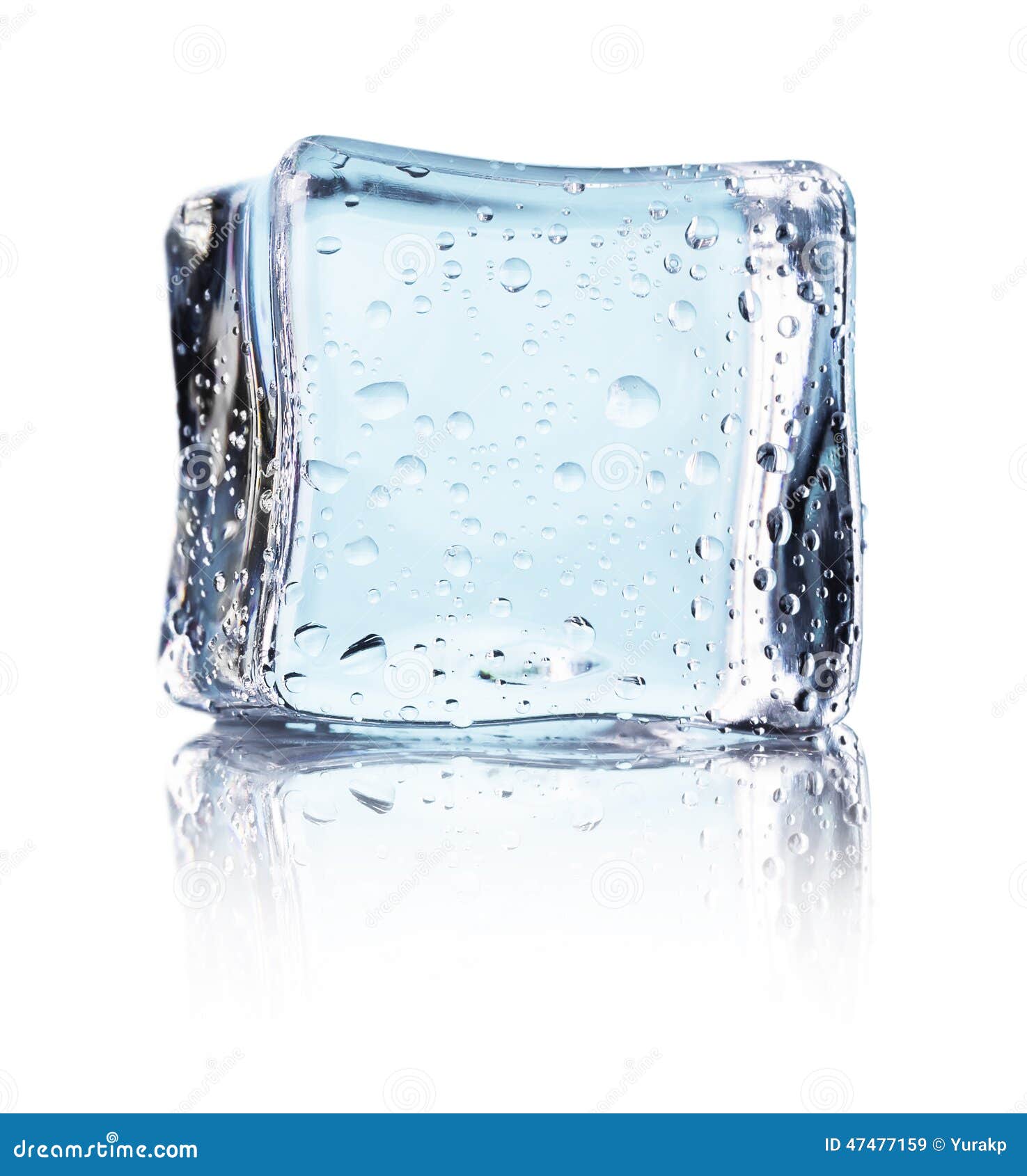 Cube of Blue Ice Isolated on a White Background Stock Image - Image of ...