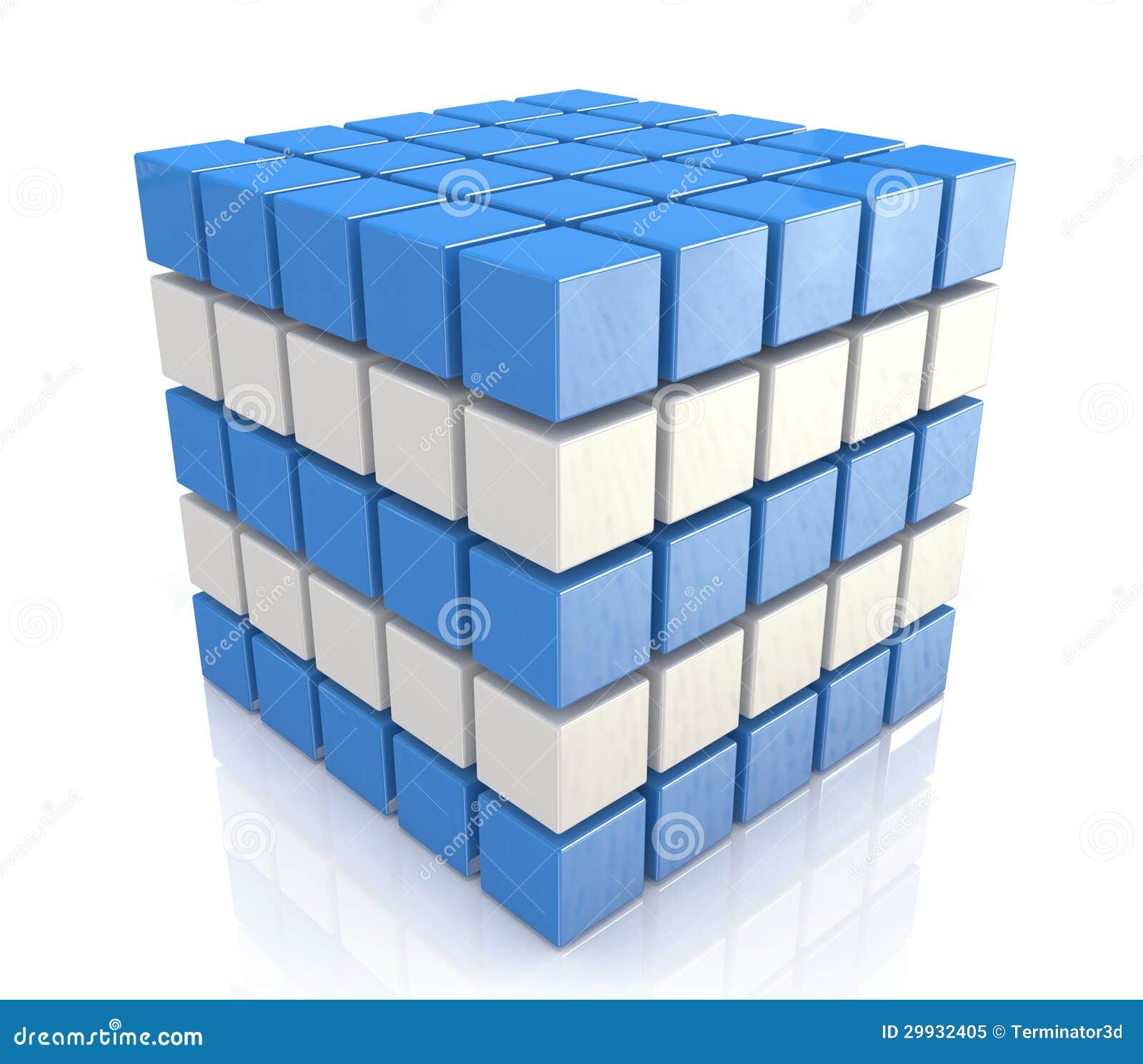 Cube blue white stock illustration. Illustration of objects - 29932405