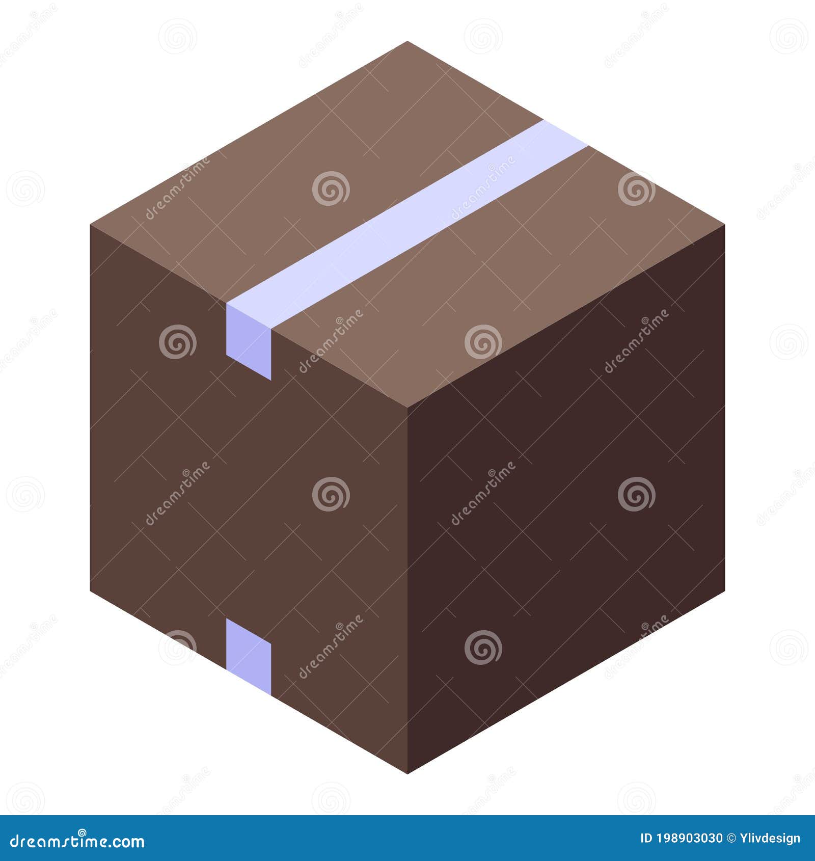 Cube Box Icon, Isometric Style Stock Vector - Illustration of paper ...