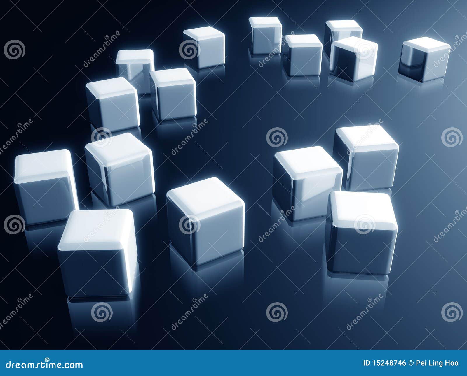 Cube Box with Reflection Decorative Design Element Stock Illustration ...