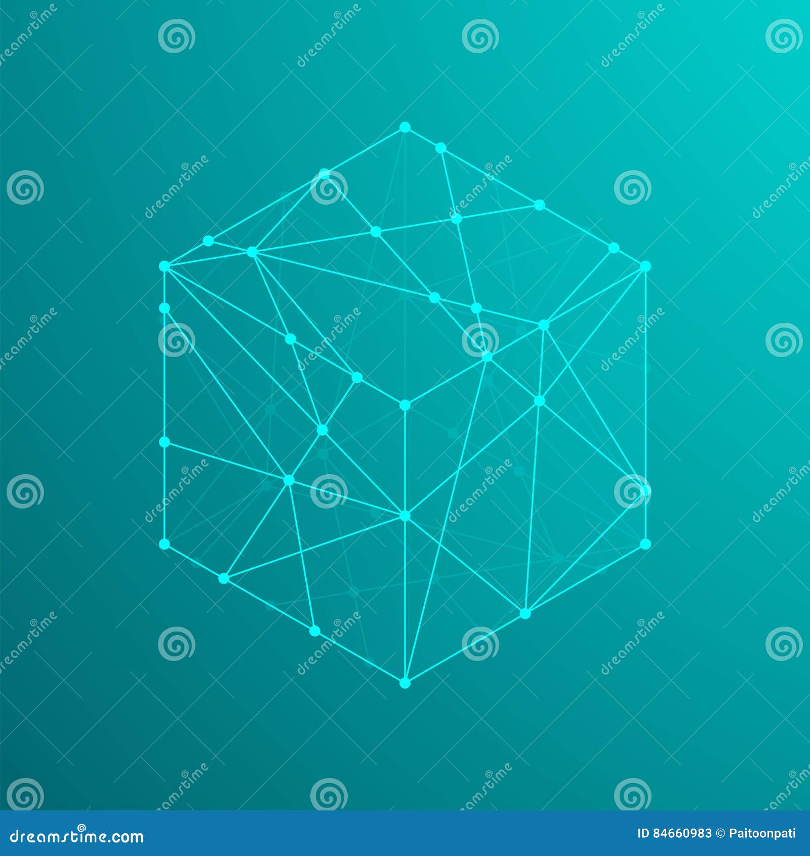 Cube Boxe Isometric Icon Illustration, Dot Outline Stroke Design Stock ...