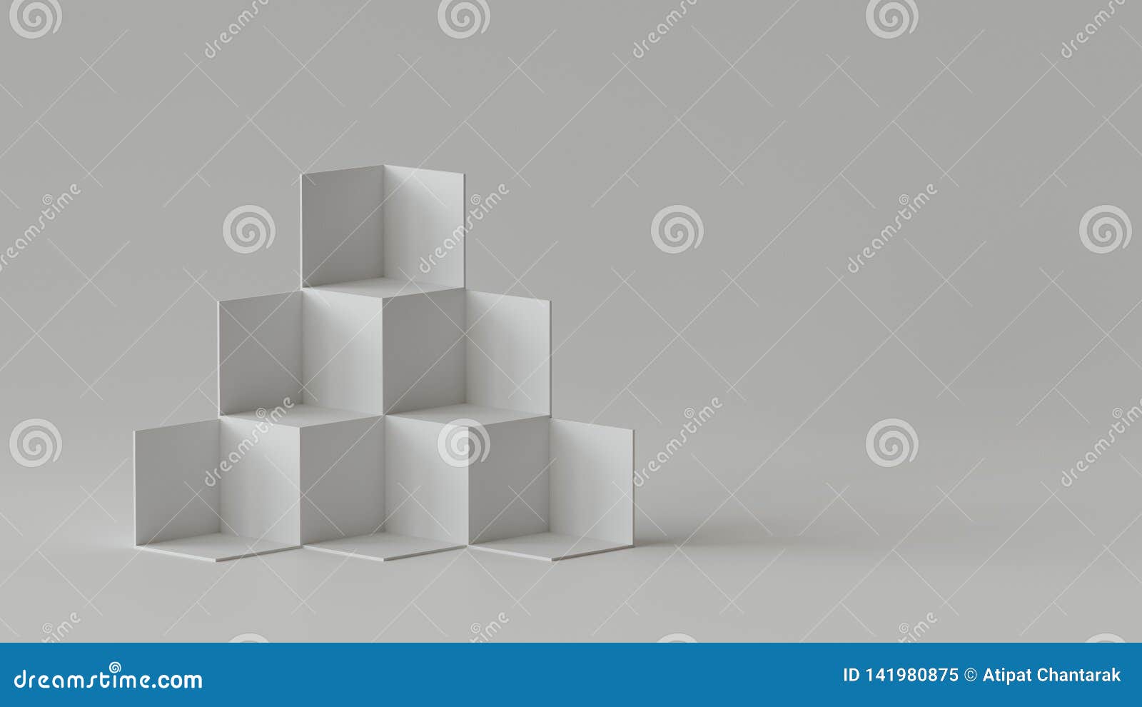 Cube Boxes Backdrop Display on Blank Wall Background. 3D Rendering ...