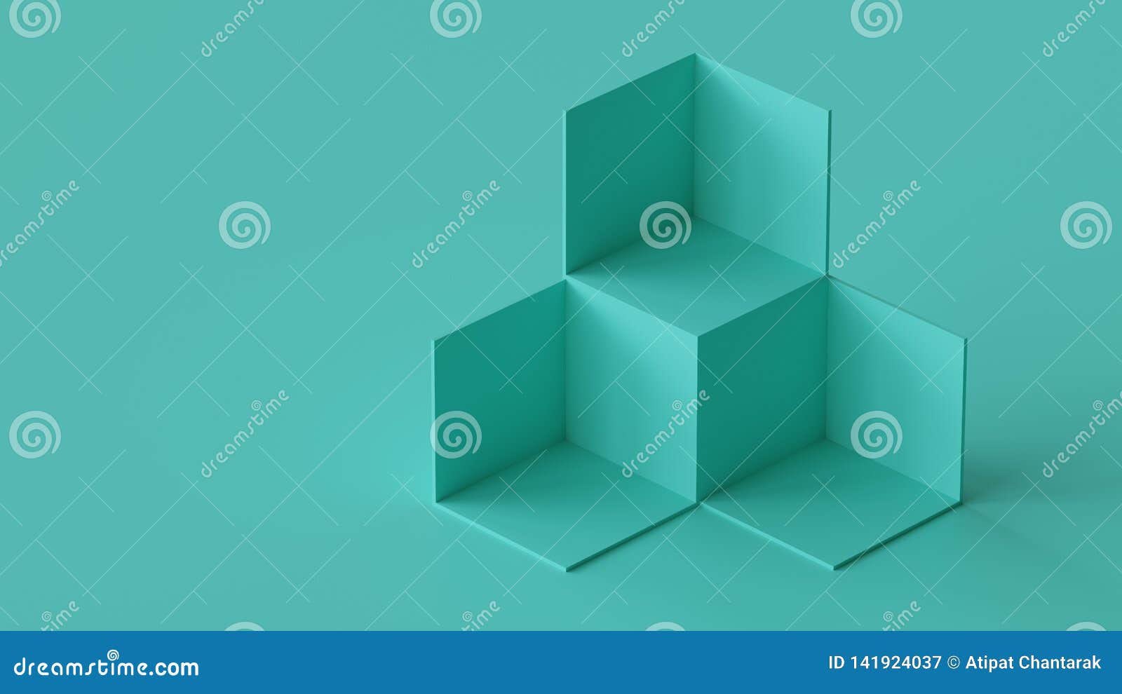 Cube Boxes Backdrop Display on Blank Wall Background. 3D Rendering ...
