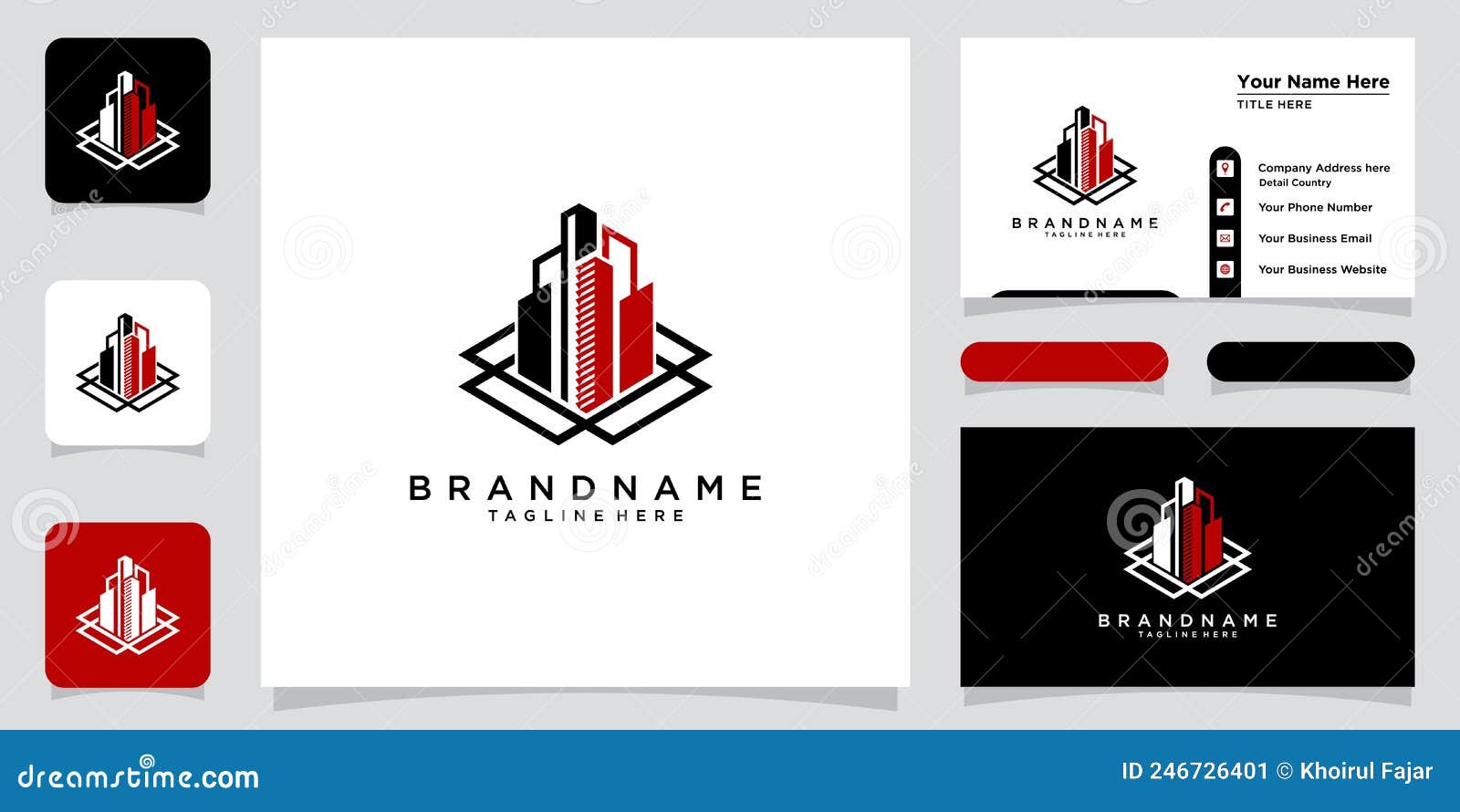 Cube Building Logo Design Element ,Building Logo ,Cube Icon with ...