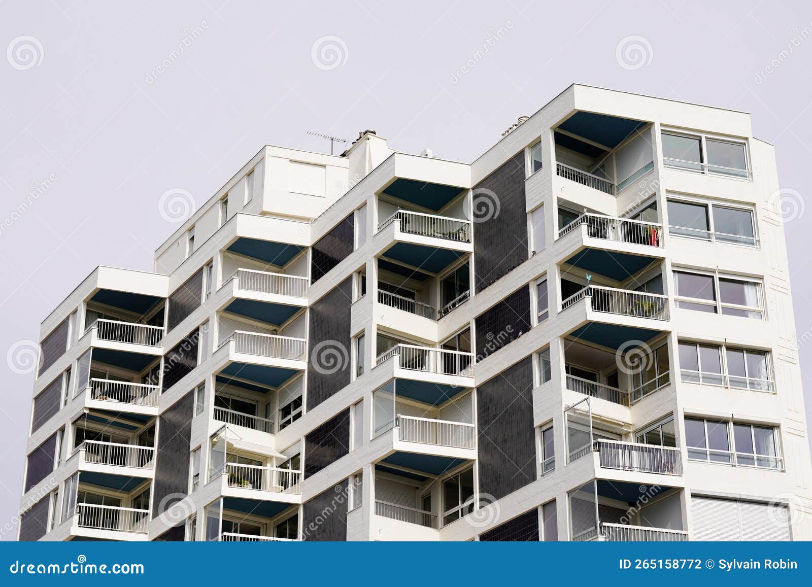 Cube Building White with Windows Facade Square Office and Apartment ...