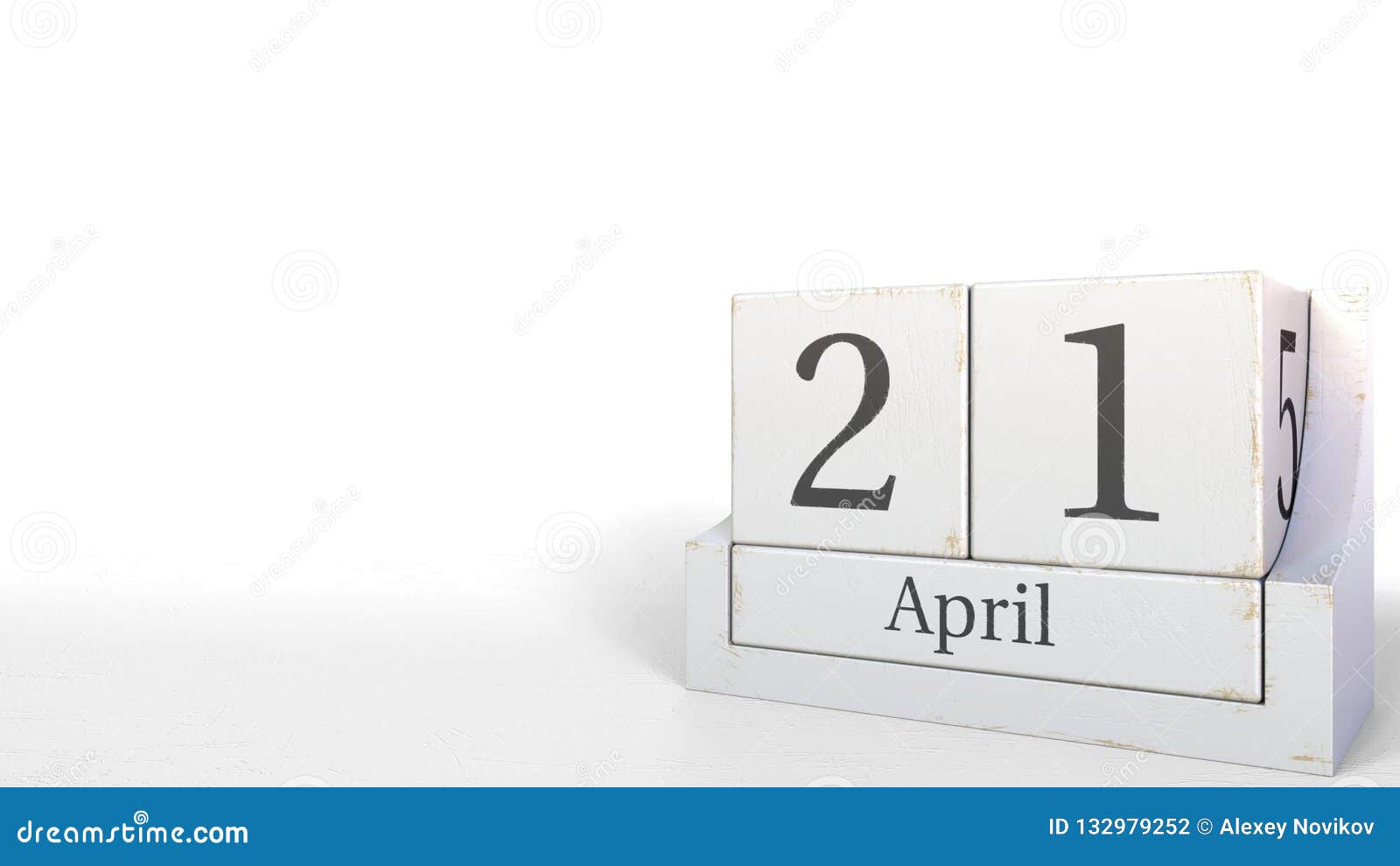 Cube Calendar Shows April 21 Date. 3D Rendering Stock Illustration ...