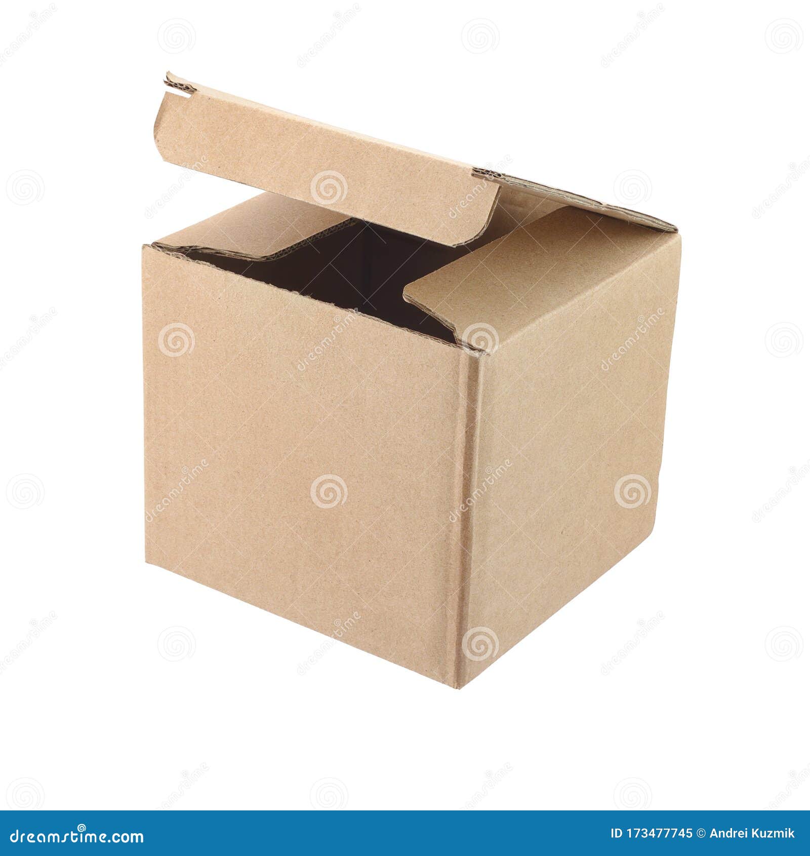 Cube Cardboard Box Isolated Stock Image - Image of package, send: 173477745