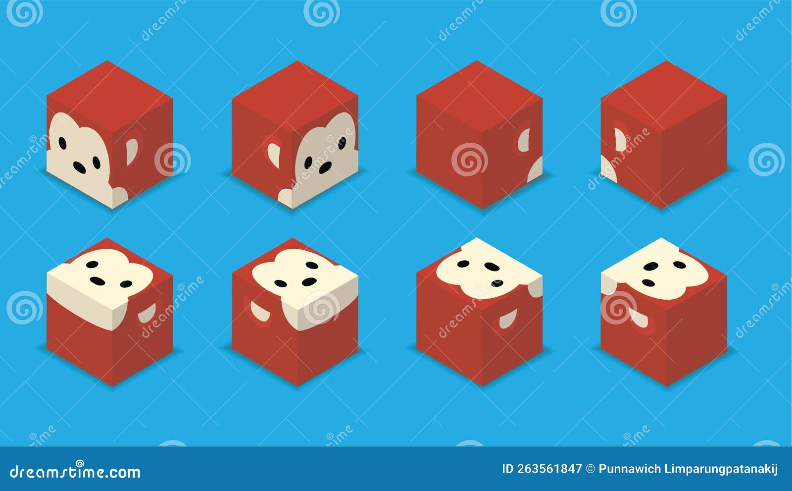 Animal Dice 3D Character Animal Monkey Cartoon Vector Stock Vector ...