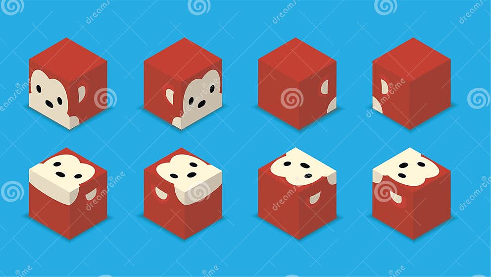 Animal Dice 3D Character Animal Monkey Cartoon Vector Stock Vector - Illustration of rectangle ...