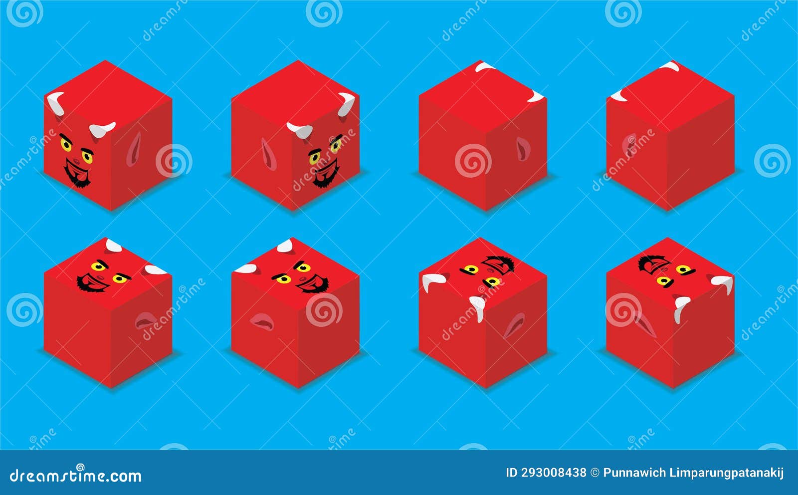 Halloween Character Dice 3D Devil Cartoon Vector Stock Vector ...