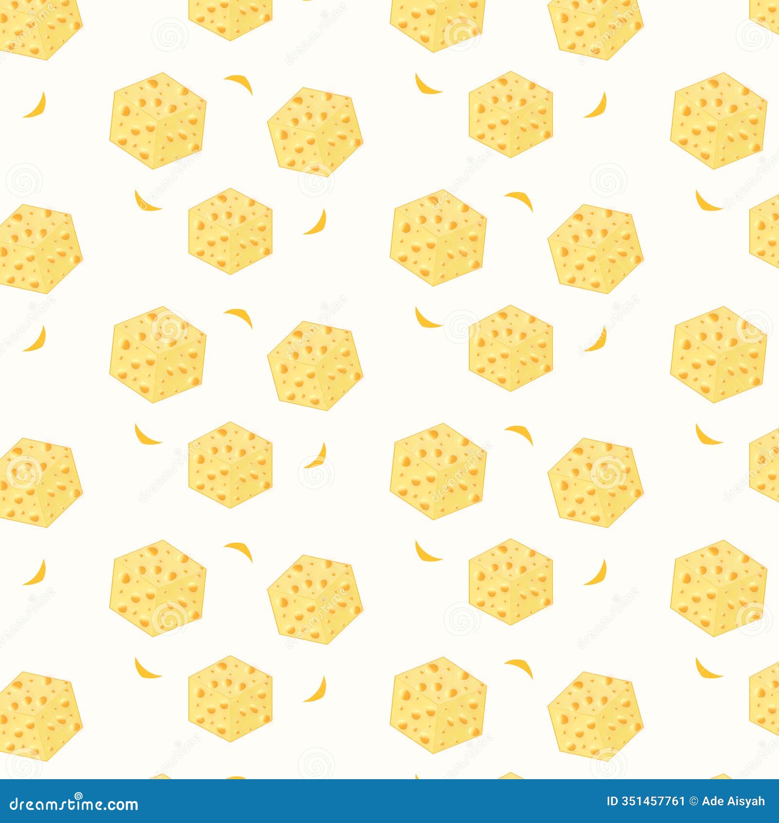 Cube Of Cheese With Basil Leaves Vector Illustration | CartoonDealer ...