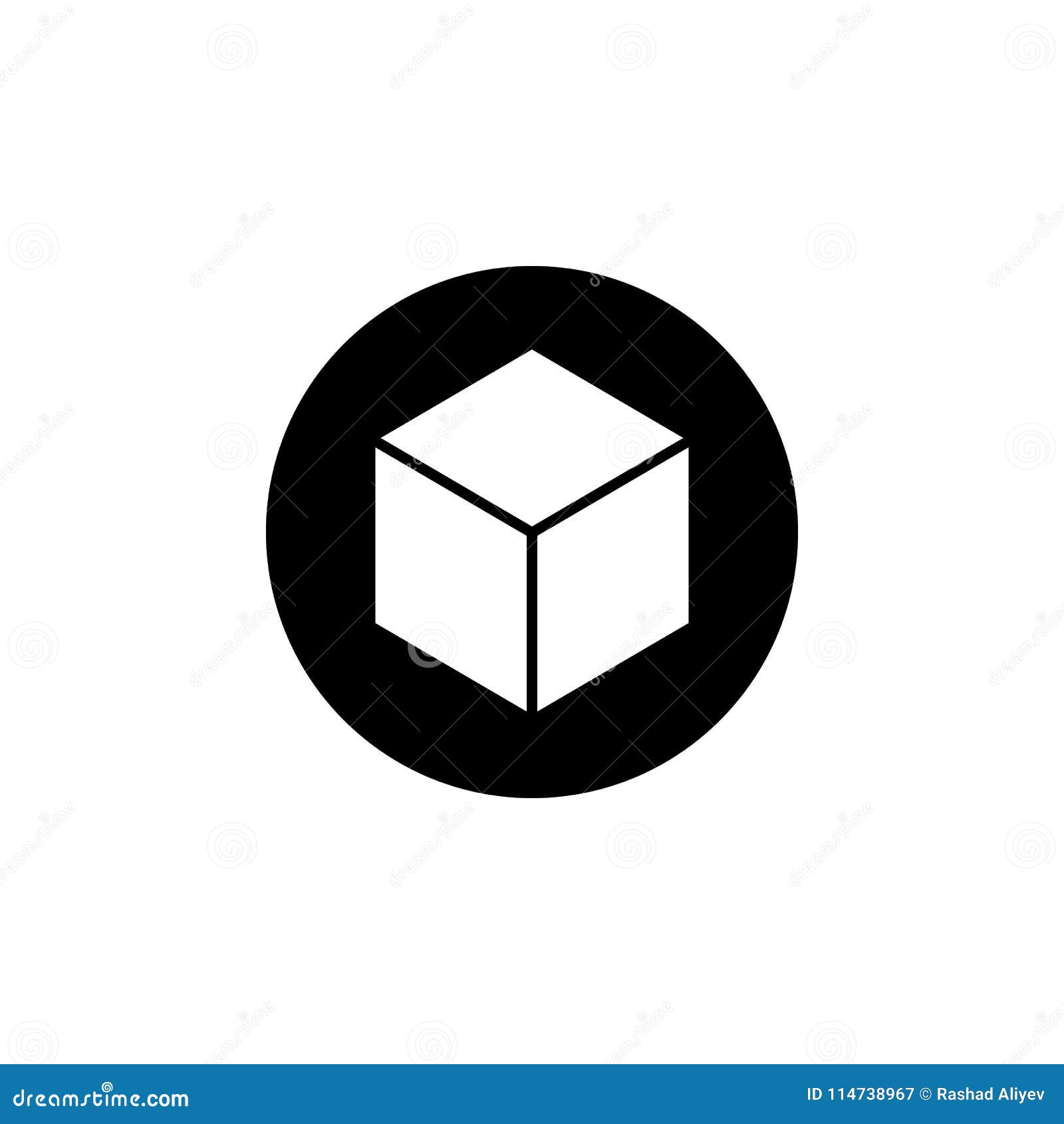 Cube in a Circle Icon. Element of Minimalistic Icon for Mobile Concept ...
