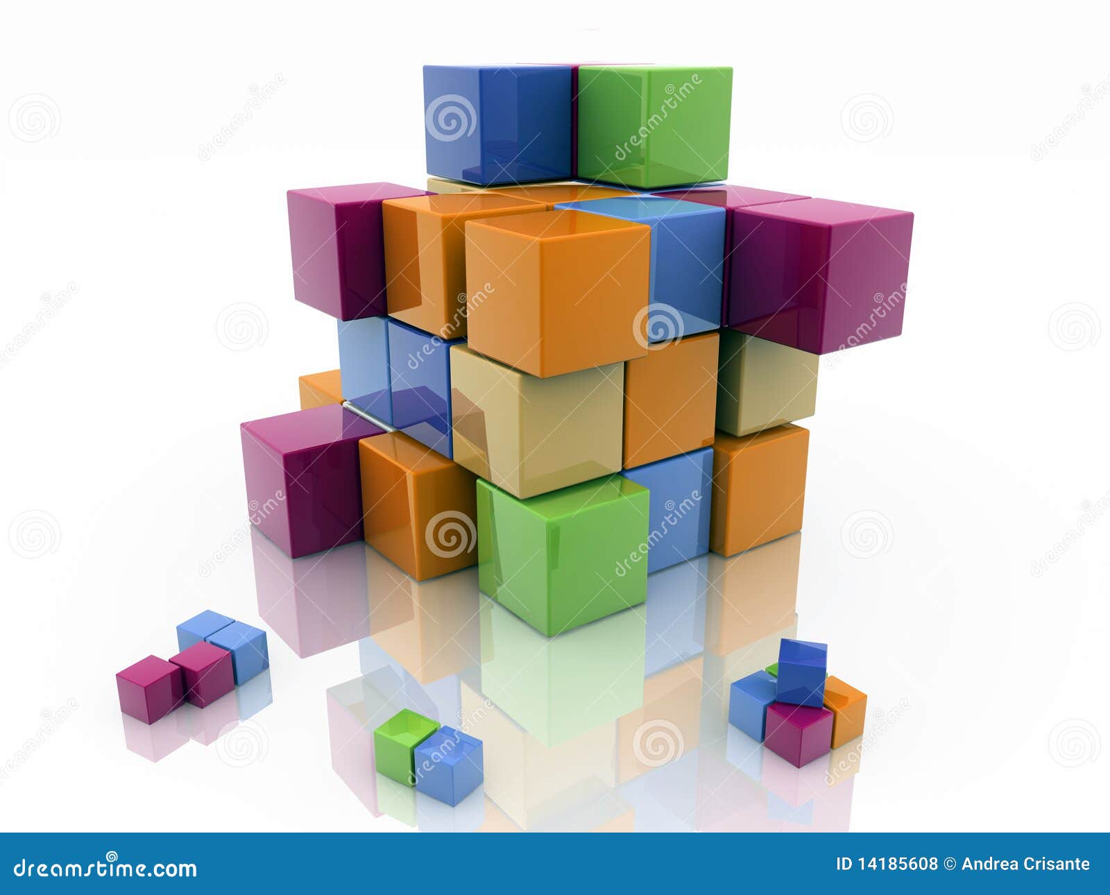 Cube colors stock illustration. Illustration of construction - 14185608