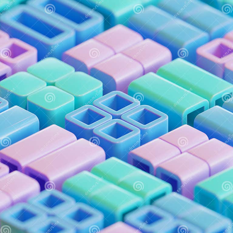 Cube Composition 3d Render Illustration Background 01 Stock ...