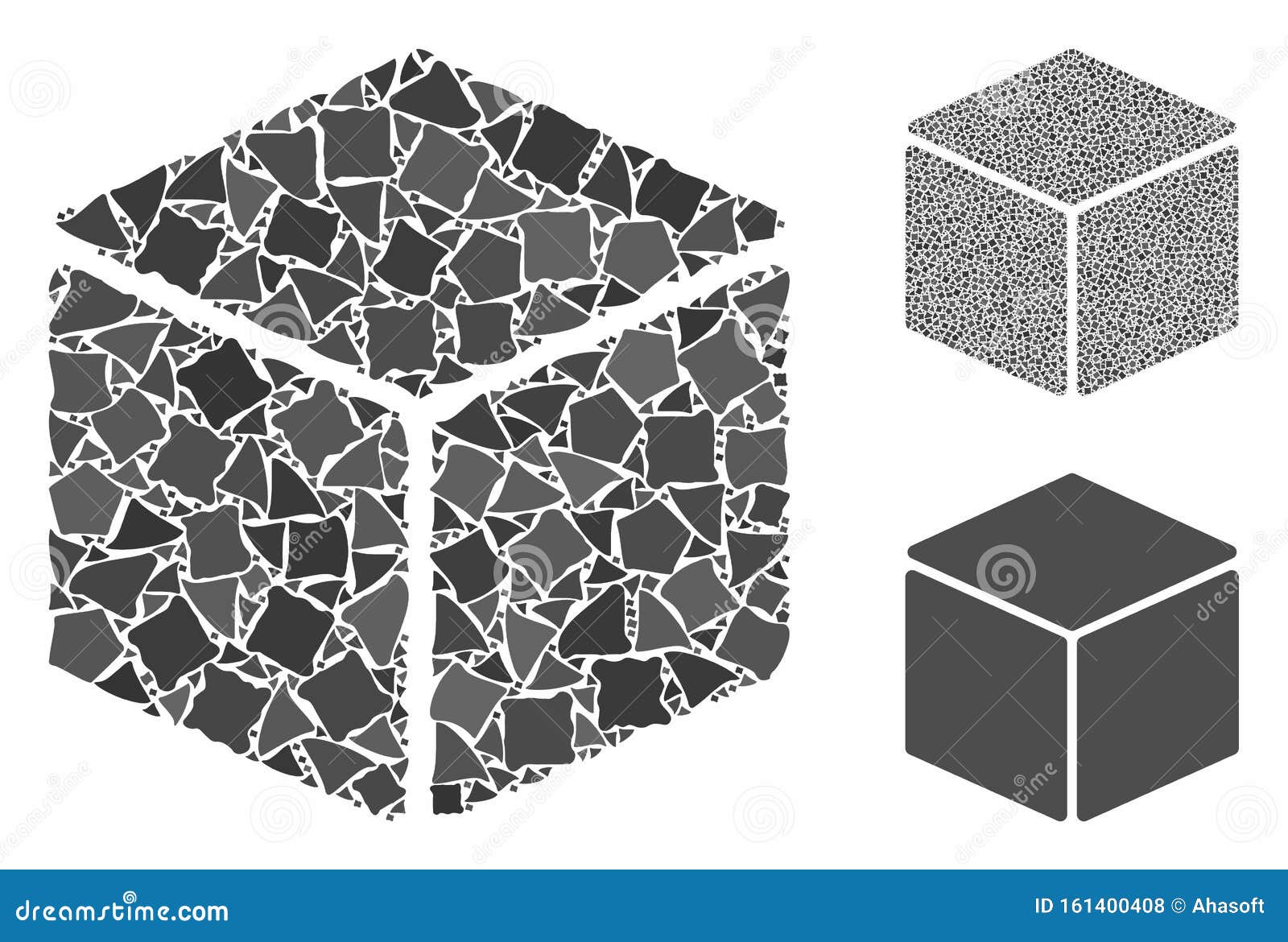 Cube Composition Icon of Bumpy Parts Stock Vector - Illustration of ...