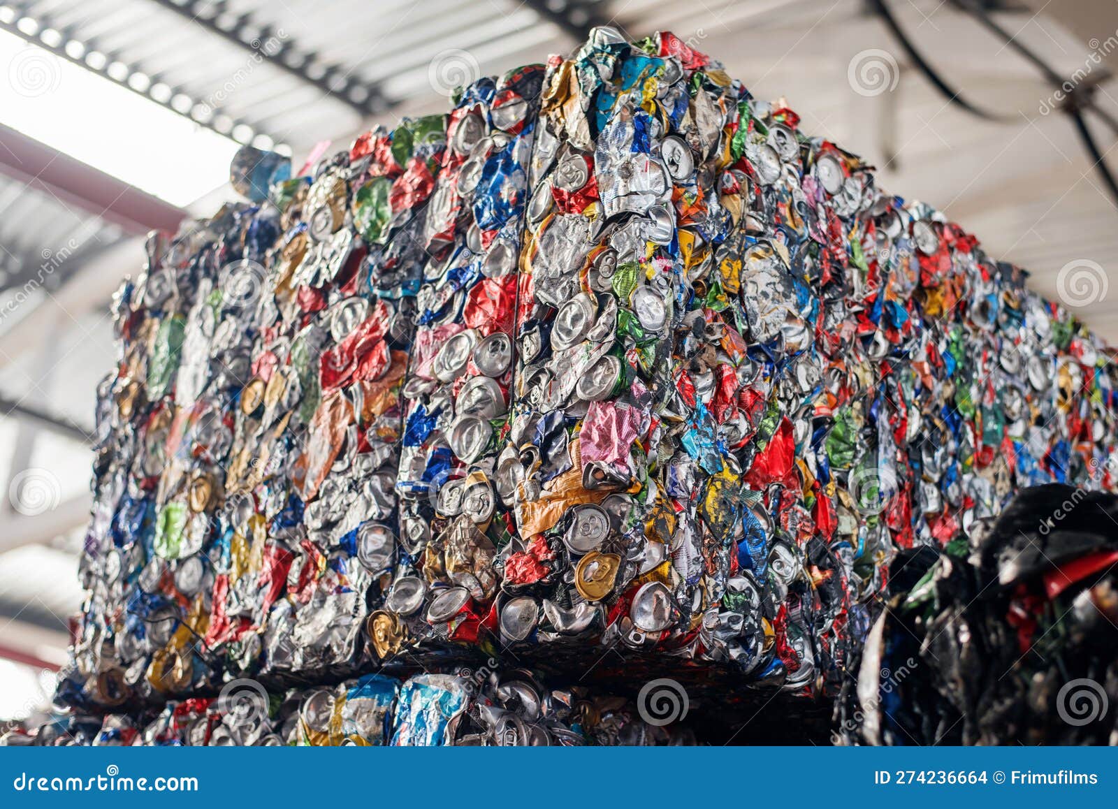 Compressed Metal Garbage at Waste Sorting Plant Stock Photo - Image of ...