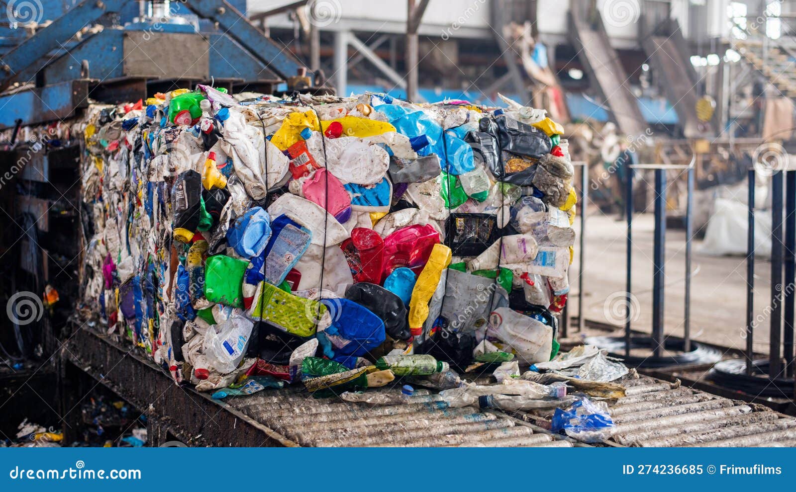 Compressed Plastic Garbage at Waste Sorting Plant Stock Image - Image ...