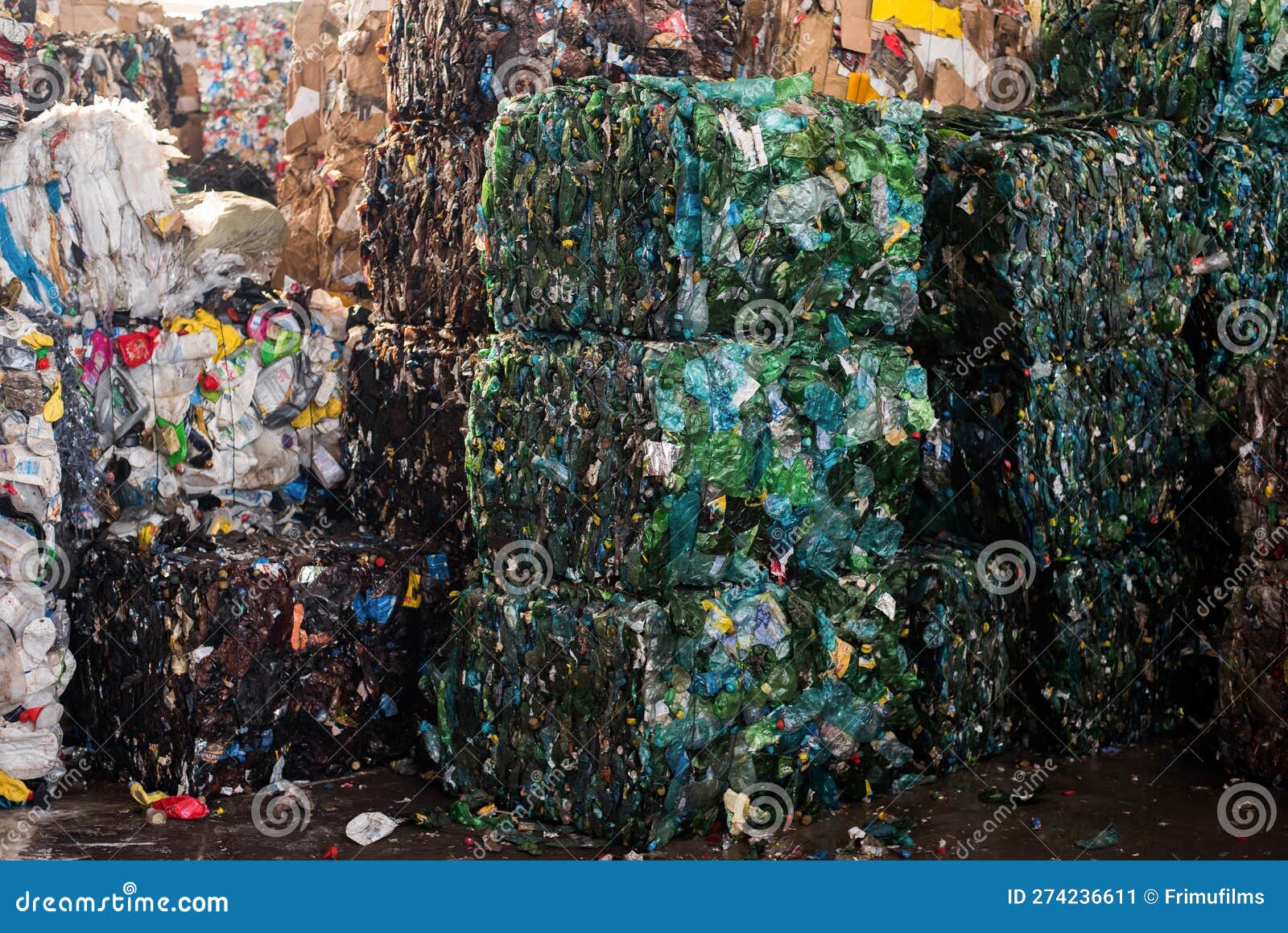 Compressed Plastic Garbage at Waste Sorting Plant Stock Image - Image ...