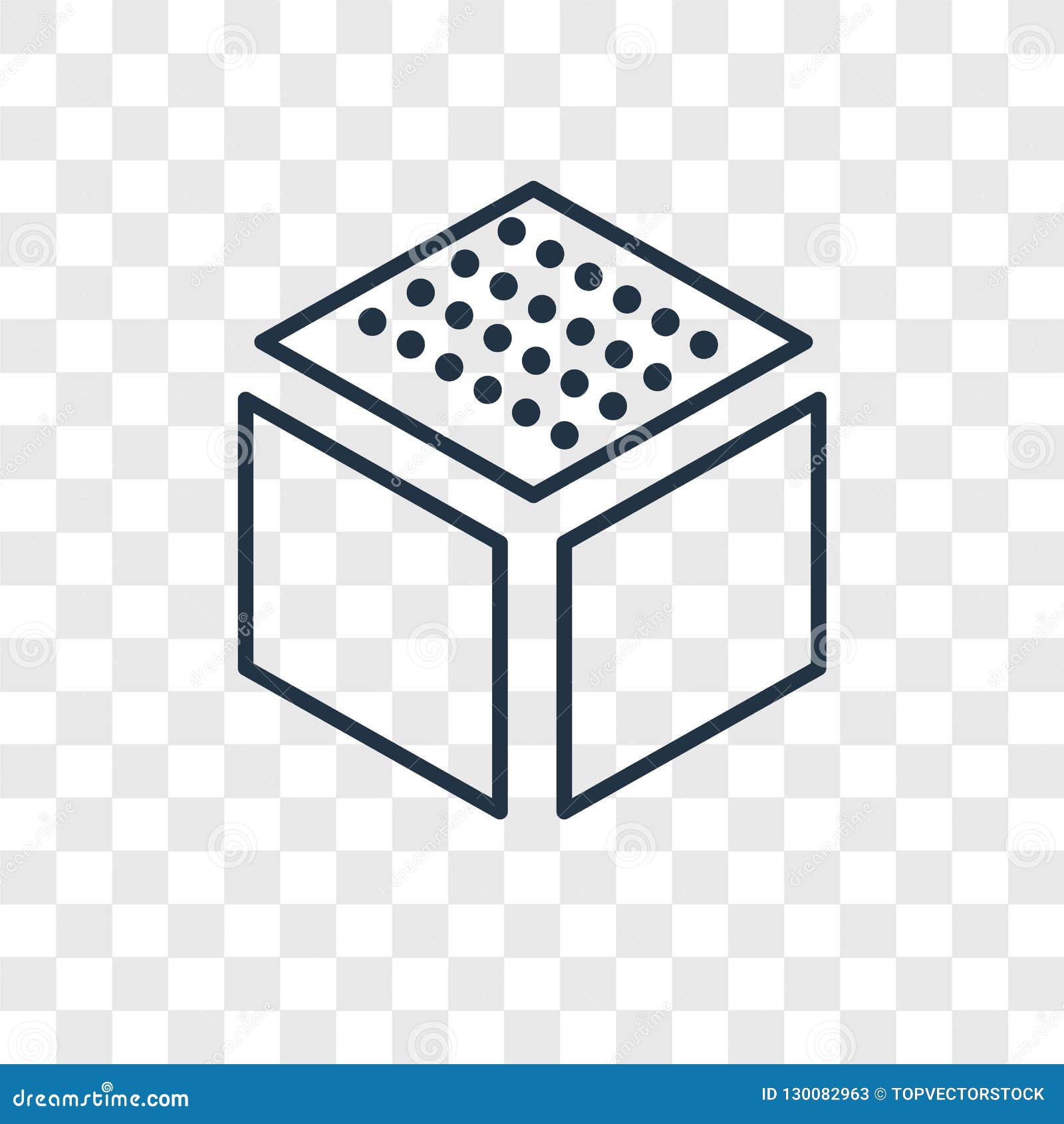Cube Concept Vector Linear Icon Isolated on Transparent Background ...