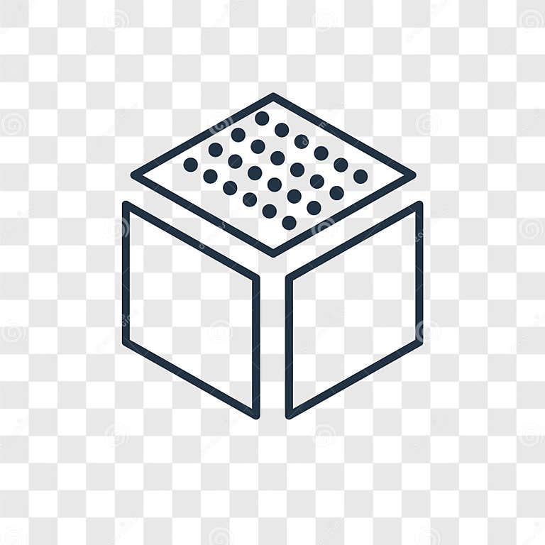 Cube Concept Vector Linear Icon Isolated on Transparent Background ...