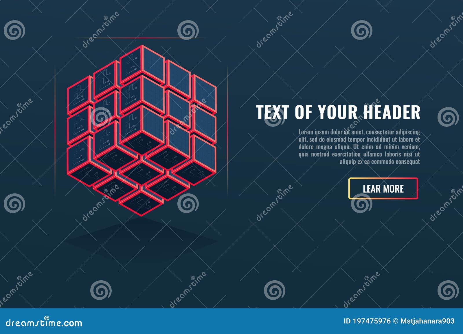 Cube Consisting of a Set of Units, Database Concept, Server Rack ...