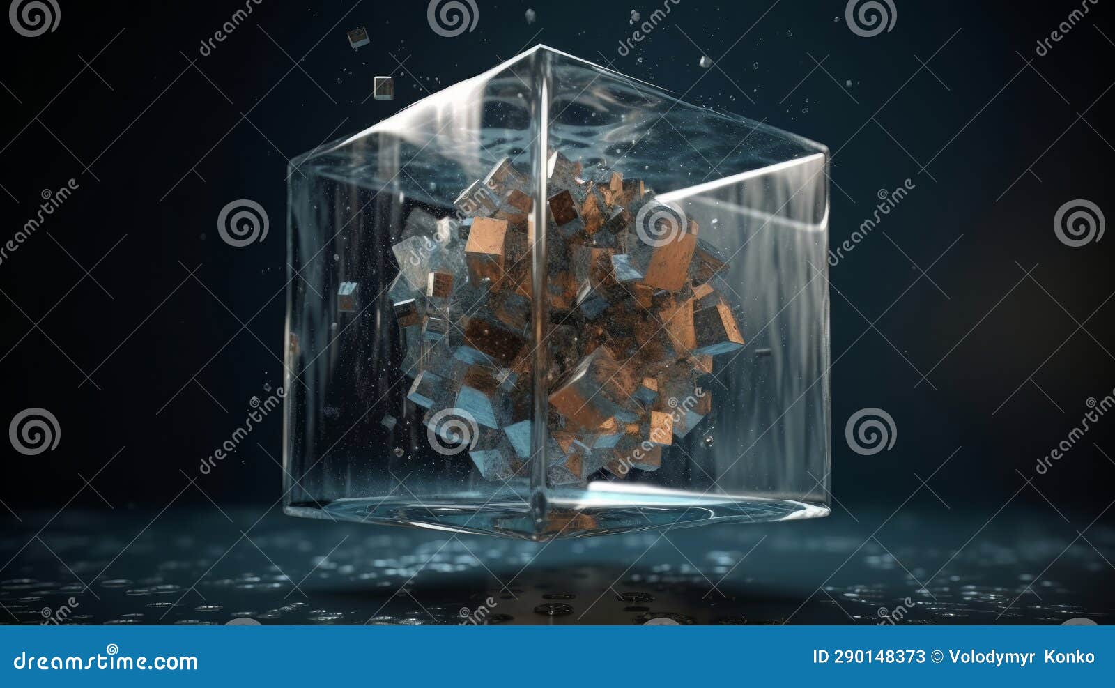A Cube Containing Smaller Cubes Inside. Generative Ai Stock Image ...