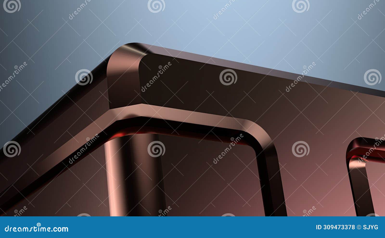 Cube Copper Metal Lump Geometry Structure Elegant Modern 3D Rendering ...