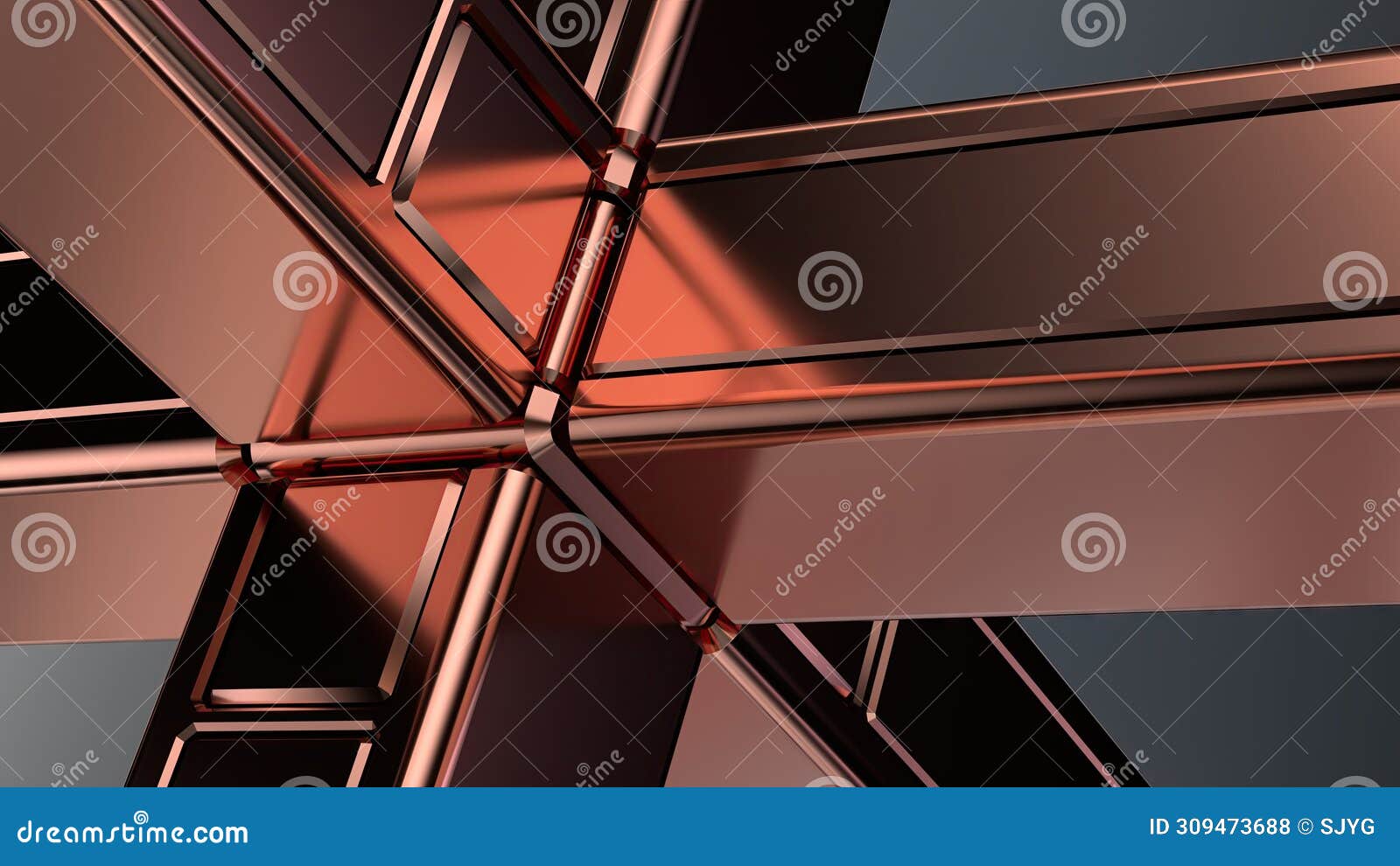 Cube Copper Metal Lump Scientific Design Elements Elegant Modern 3D ...