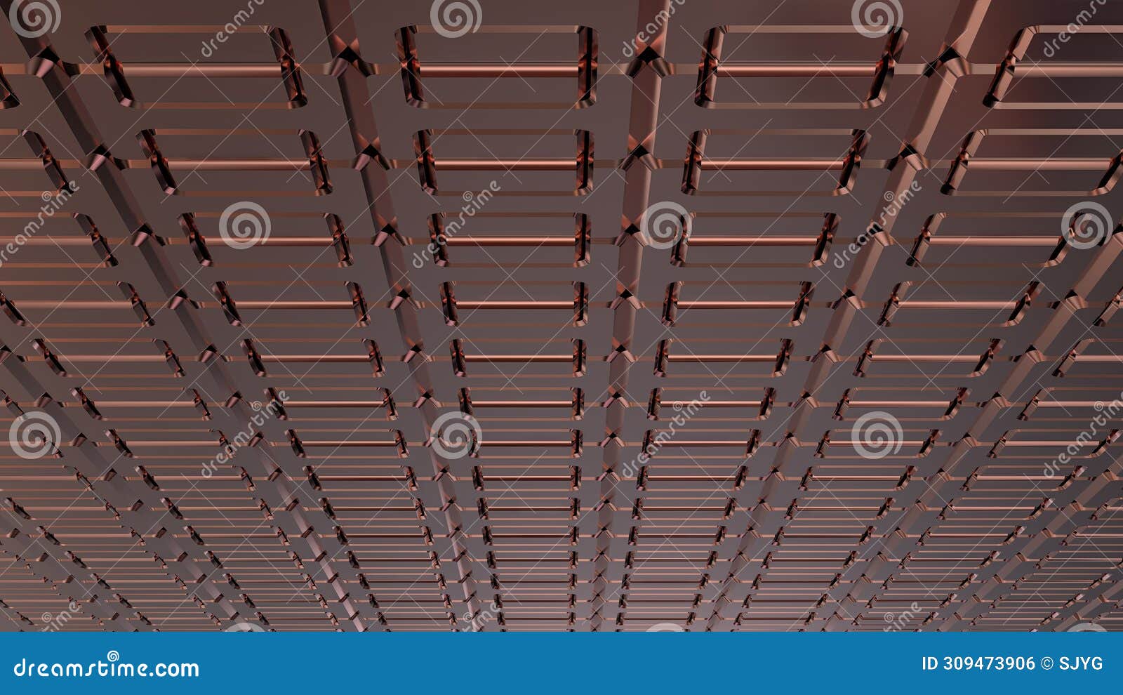 Cube Copper Metal Lump Shape Shape Elegant Modern 3D Rendering Abstract ...