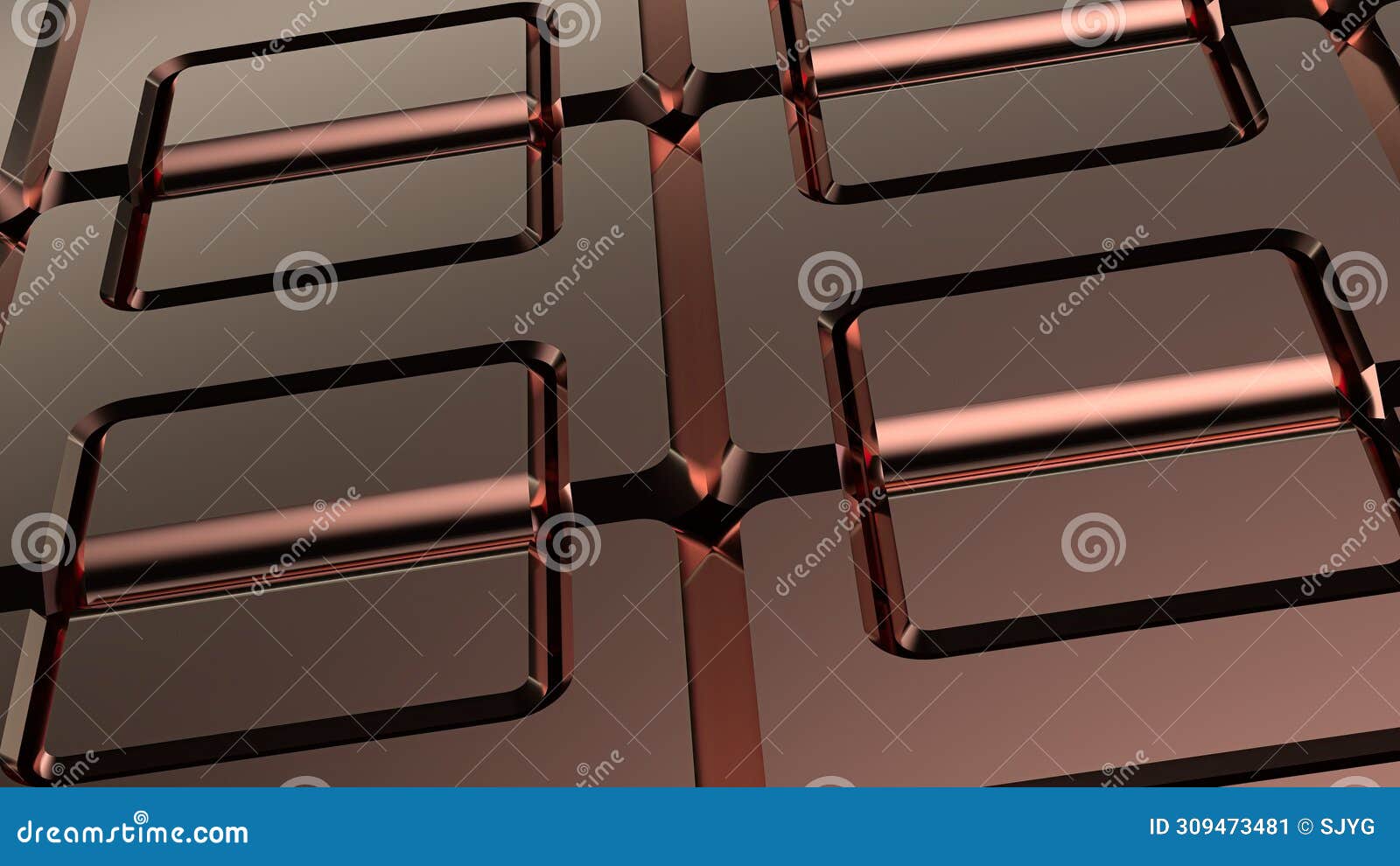 Cube Copper Metal Lump Shape Geometry Abstract Background in Elegant ...